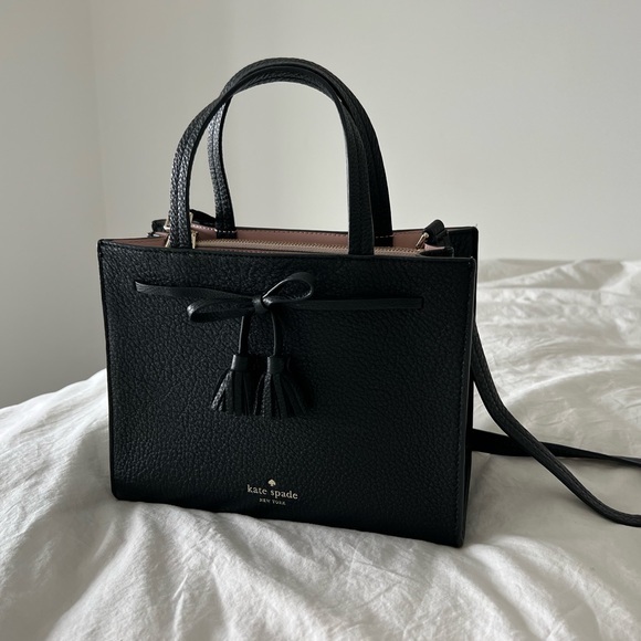 kate spade | Bags | Kate Spade Hayes Street Small Black Leather Satchel ...